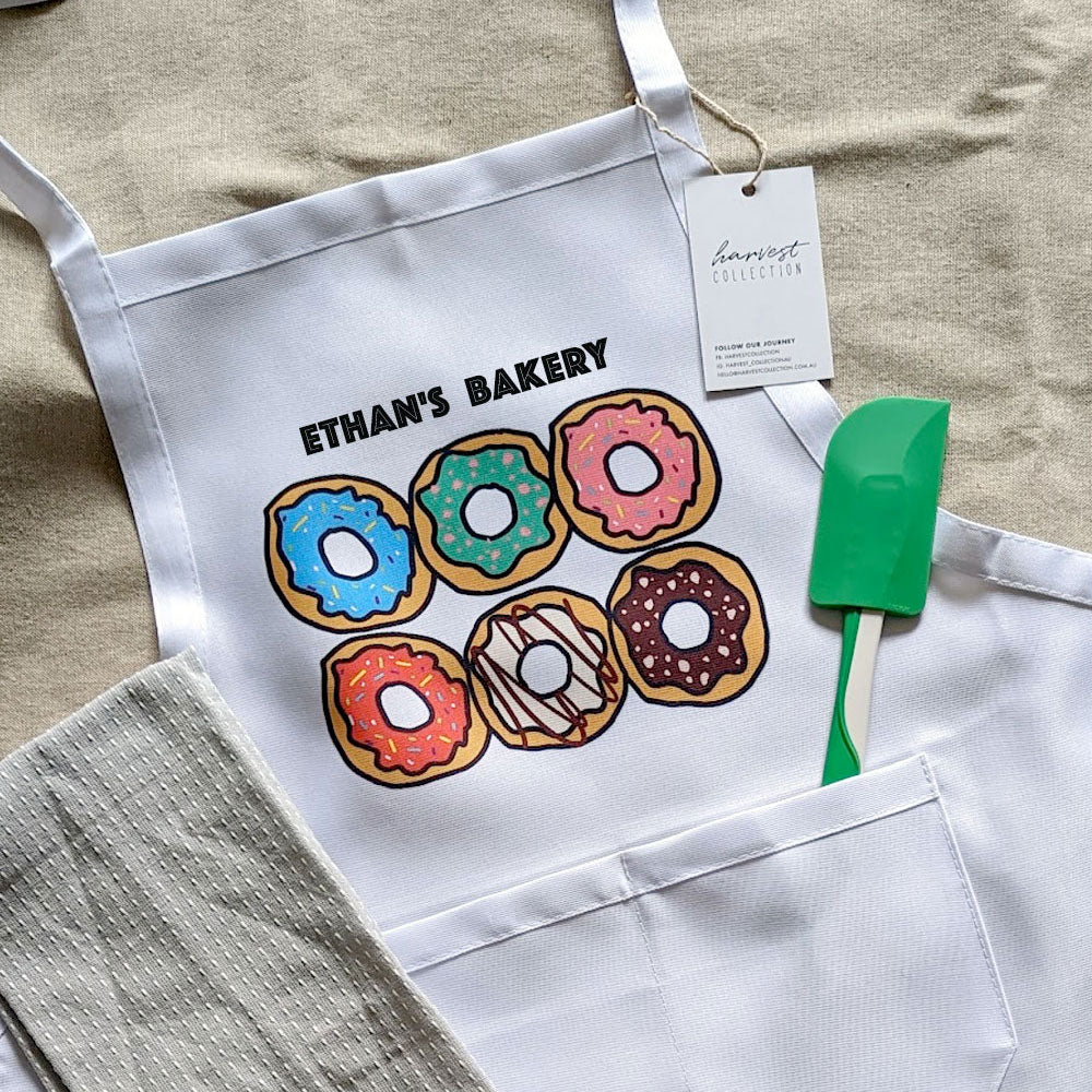 Personalised Apron - Bakery Custom Name Donuts Dessert – Harvest ...