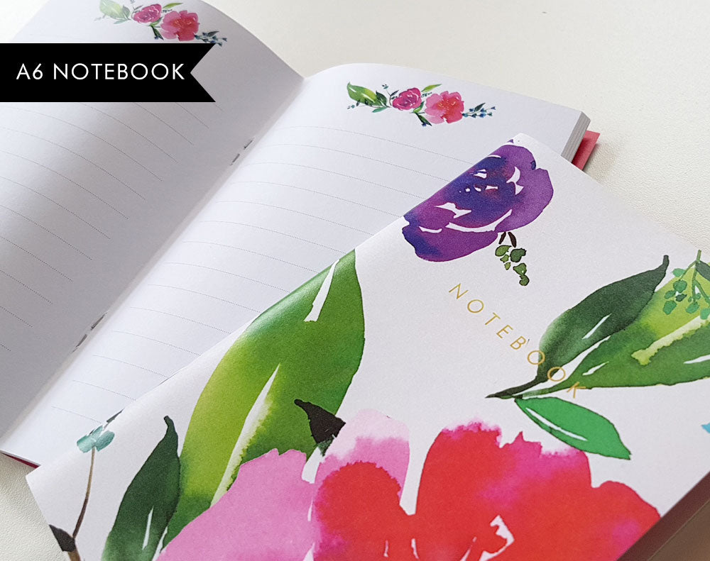 Harvest Collection A6 Premium Notebook - Magenta Florals – Harvest ...
