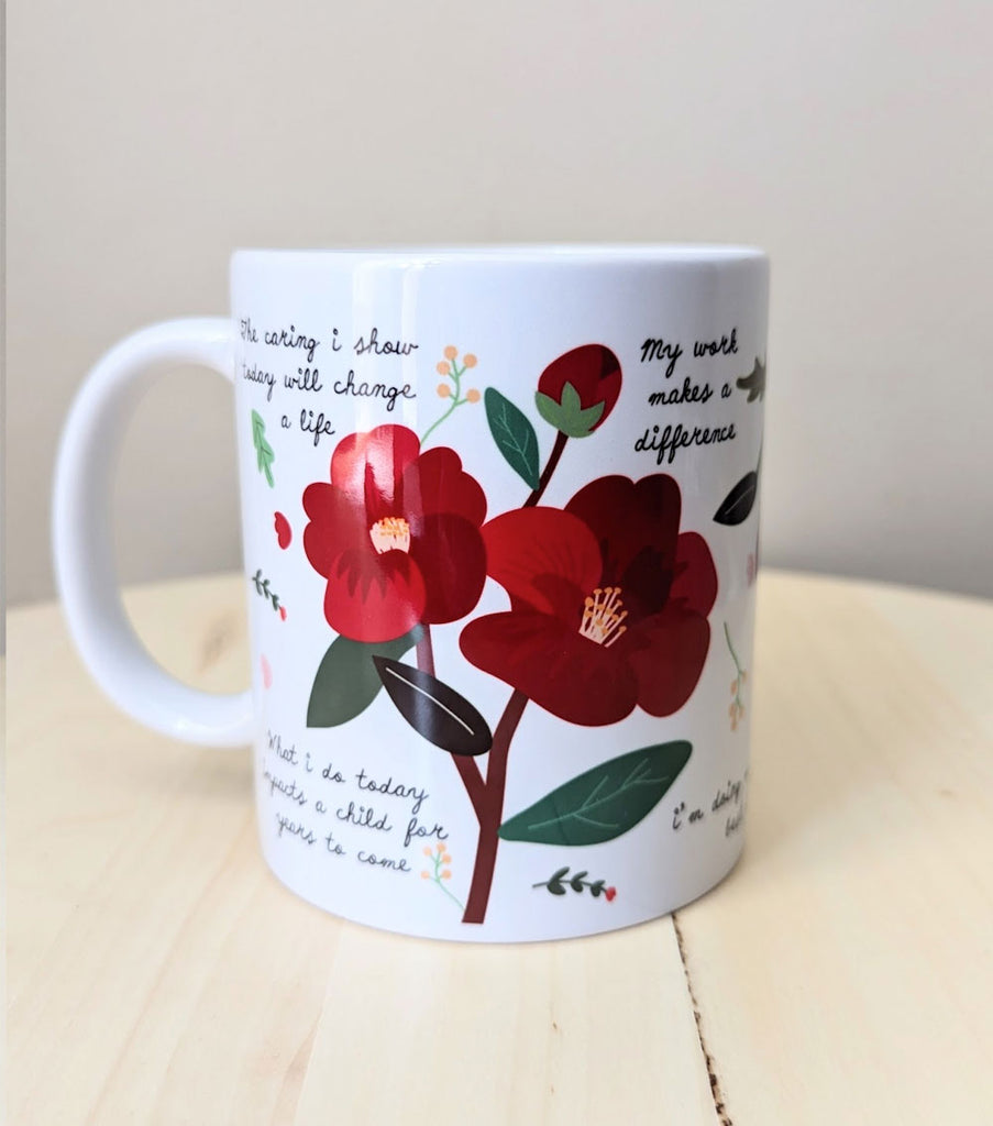 Personalised Mug - Affirmation For Teachers Red Camellias – Harvest ...